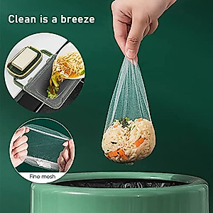 Kitchen Sink Strainer, Foldable Sink Filter Rack with 100 Pcs Disposable Fine Mesh Bags, Sink Filter Holder for Waste Leftover