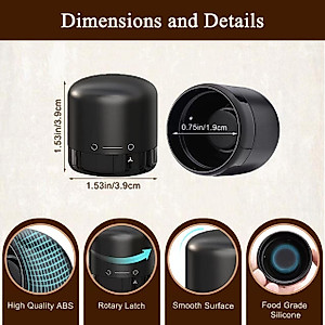 Loboo Idea Silicone Wine Stoppers For Wine Bottles, Wine Saver Stoppers (6pcs/box, Black)