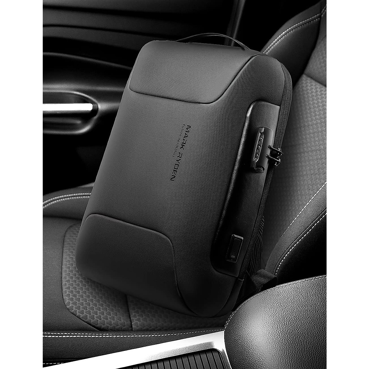 Anti-Theft Backpack,MARK RYDEN Business Waterproof Backpack For Men College Travel Flight with USB Port Charging ＆TSA Lock Fits For 15.6 Inch Laptop,Black