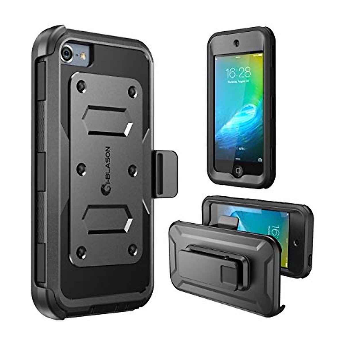 i-Blason Armorbox Case Designed for iPod Touch 7/6/5, Full Body Case with Built-in Screen Protector for Apple iPod Touch 5th/6th/7th Generation, Black