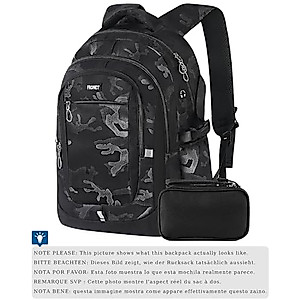 Laptop Backpack, Teenage Boys Men's Backpack Daypack 17-inch Computer Bags Work Business Travel Large Bookbag for Middle High School College Student, USB Charging Water Resistant Anti-Theft, Black