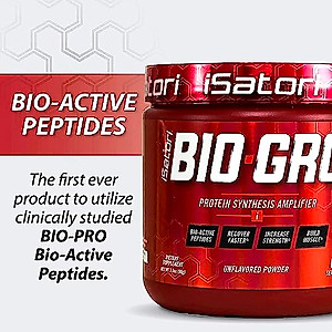 iSatori Bio-GRO Protein Synthesis Amplifier - Build Lean Muscle, Speed Recovery and Increase Strength - Bio-Active Proline-Rich Peptides Post Workout Muscle Builder - Unflavored (60 Servings)