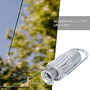 DOITOOL 2 Pcs Metal Clothesline Tightener Sunline Line Tight Grips Tools for Pulleys and Fixed Clothes Lines Household Laundry Supplies