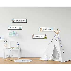 4 Pieces Nursery Room Décor, Baby/children Jungle Room Décor, Boys/girls Room Décor, Cute Animals Nursery Decoration, 11.8 * 3 inches