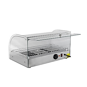 Hakka Commercial Food Warmer, 1-Tier Electric Showcase Pizza Warmer Countertop 25L Adjustable Tempreture Pastry Display Case for Buffet Restaurant Bakeshop Snack Bar