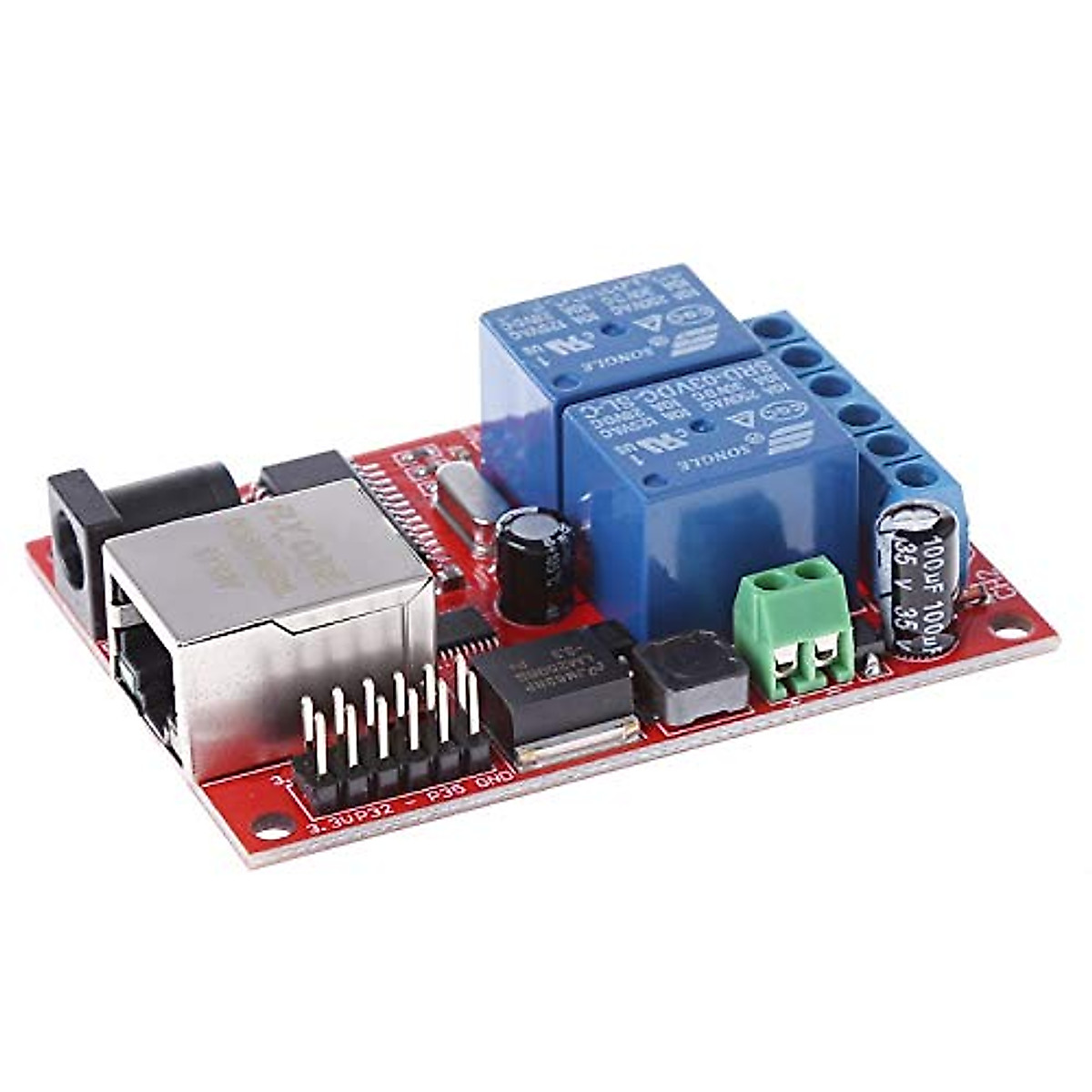 Davitu Motor Controller - P15D LAN Ethernet 2 Way Relay Board Delay Switch TCP/UDP Controller Module WEB Server
