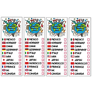 Drinking Around The World - Pack Of 4 Tattoo - Perfect For Trip To Epcot