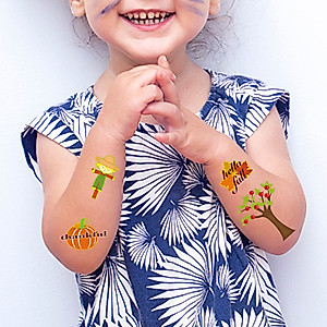 Apple Fall Temporary Tattoos for Kids - 120pcs Pattern Apple Orchard Autumn Tattoos Stickers for Fall Harvest Party favors, Classroom Fall Prize for Students