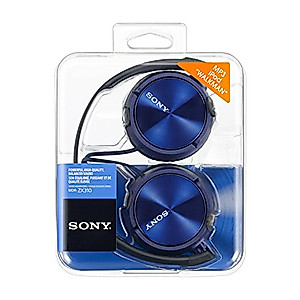 Sony Foldable Headphones with Smartphone Mic and Control - Metallic Blue