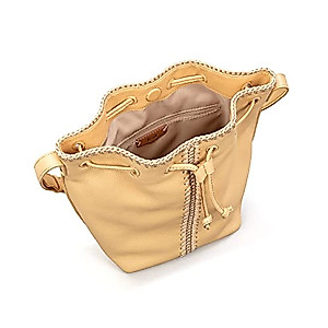 The Sak Womens Ivy Leather Drawstring Bucket, Buttercup, One Size US