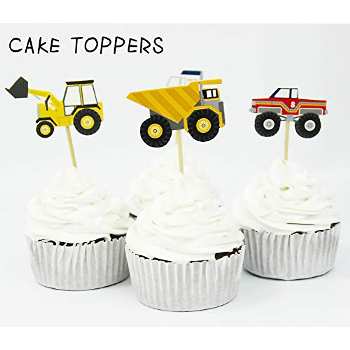 Construction Birthday Party Supplies Dump Truck Party Decorations Kits Set with 2 foil balloons for Kids Birthday Party 52 pack