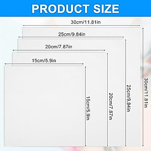 12 Pcs Embroidery Fabric White Cotton Fabric Pre-Cut Embroidery Cloth 4 Sizes Embroidery Fabric Squares Blanks for Hand Embroidery Garment Craft Cross Stitch Fabric 15cm, 20cm, 25cm, 30cm