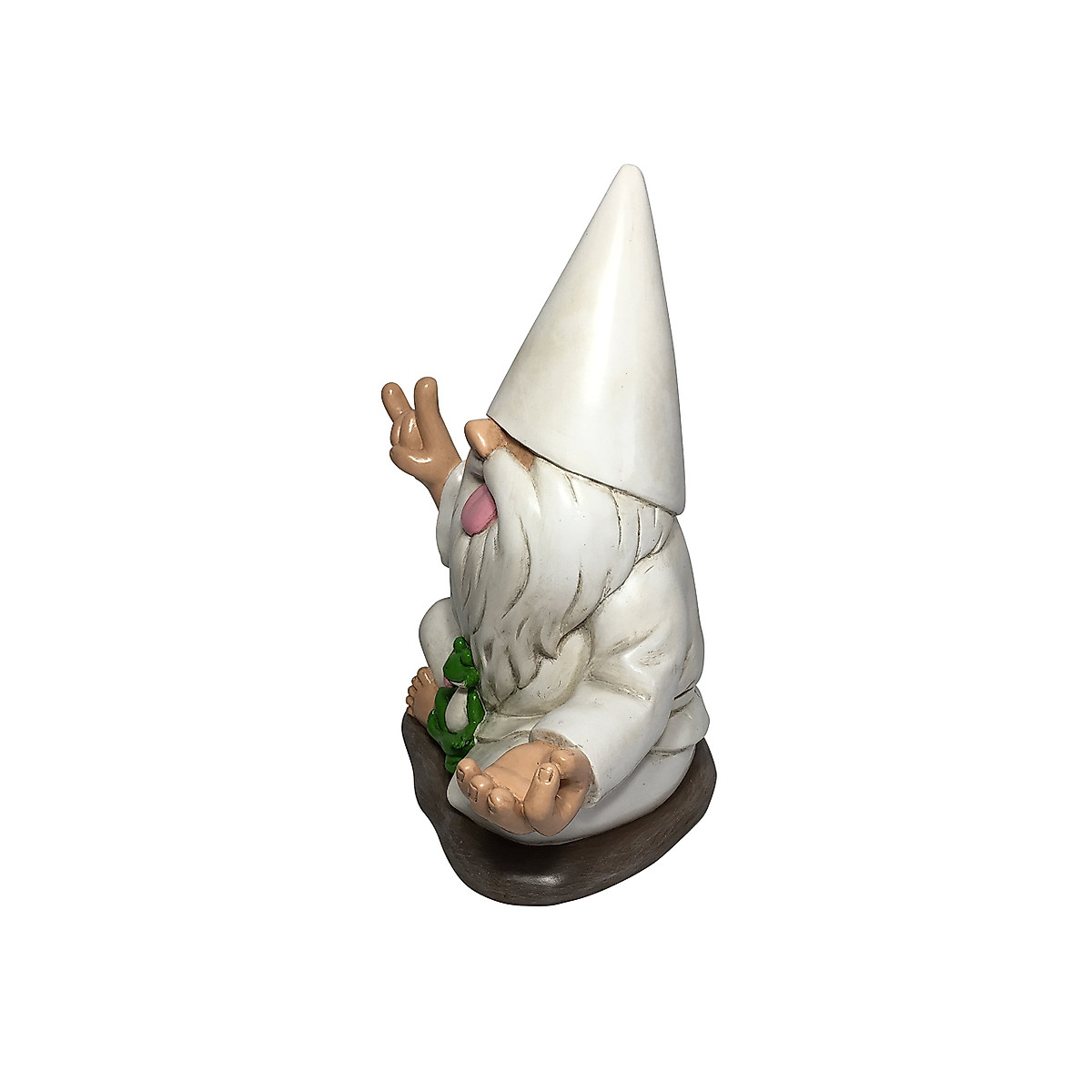 GlitZGlam Rocker Gnome George with Zen Frog - This Garden Gnome Combines Peace, Tranquility and Rock N Roll for Your Fairy Garden