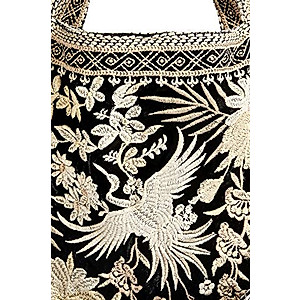 Johnny Was Othilia Black Velvet Cream White Lace Velvet Bag Handbag Purse New