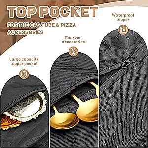 Tessco Pizza Oven Cover Compatible with OoniKoda 16 Waterproof Pizza Accessories Portable Pizza Grill Cover Outdoor Heavy Duty Gas Pizza Oven Carry Accessories with Pocket
