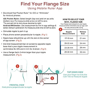 NCVI Replacement Flanges 21mm Compatible with 8780/8782/8100/8102/8122/8116/8128/8129, Breast Pump Accessories, BPA Free, 2 PCS (21mm Flange)