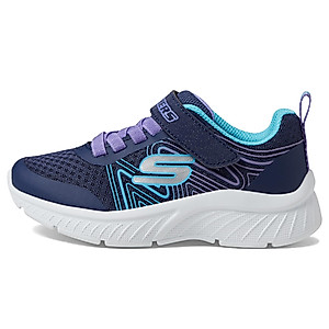 Skechers Microspec Plus-Swirl Sweet Sneaker, Navy/Multi, 13 US Unisex Little Kid