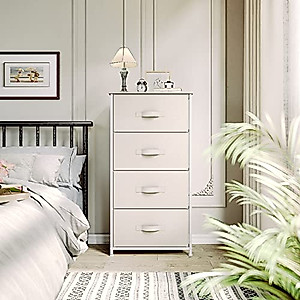 YITAHOME Dresser with 9 Drawers, Organizer Unit, Hallway, Closets & Nursery & Easy Pull Fabric Bins (Cream White) & 4-Drawer Fabric Dresser, Furniture Storage Tower Cabinet(Cream White)