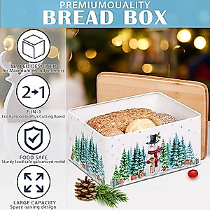 Pinata Rustic Christmas Bread Box, White, 13"L x 8.3"W x 5.3"H, Perfect for Christmas Kitchen Decor and Gift Giving