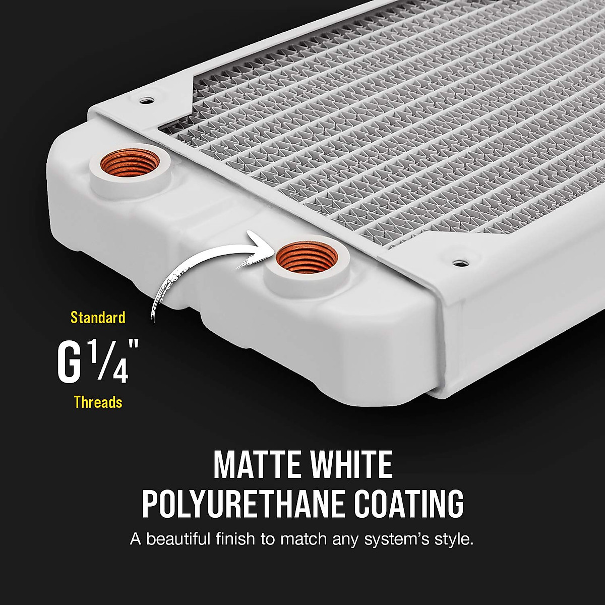 CORSAIR Hydro X Series XR5 360mm Water Cooling Radiator - Triple 120mm Fan Mounts - Premium Copper Construction - Easy Installation - White