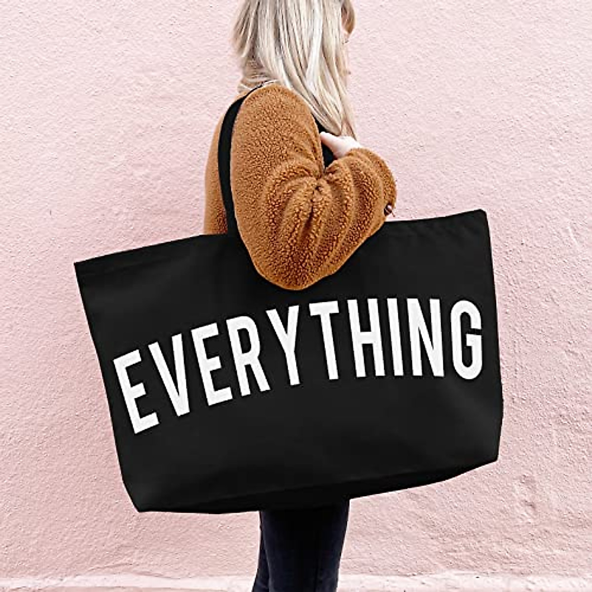 LLYLIU Canvas Tote Bag - Extra Large Shopping Beach Totes Bags Reusable Big Grocery Bag 28" x 8" x 16"