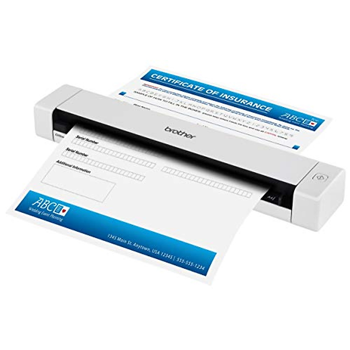Brother Mobile Color Page Scanner, DS-620, Fast Scanning Speeds, Compact and Lightweight, Compatible with BR-Receipts, Black
