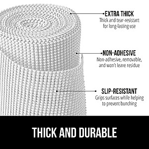 Gorilla Grip Drawer Liner and Mattress Gripper, Drawer Liner Size 12 in x 20 FT in White, Non Adhesive, Mattress Gripper Size Queen, Slip Resistant, Easy Trim, 2 Item Bundle