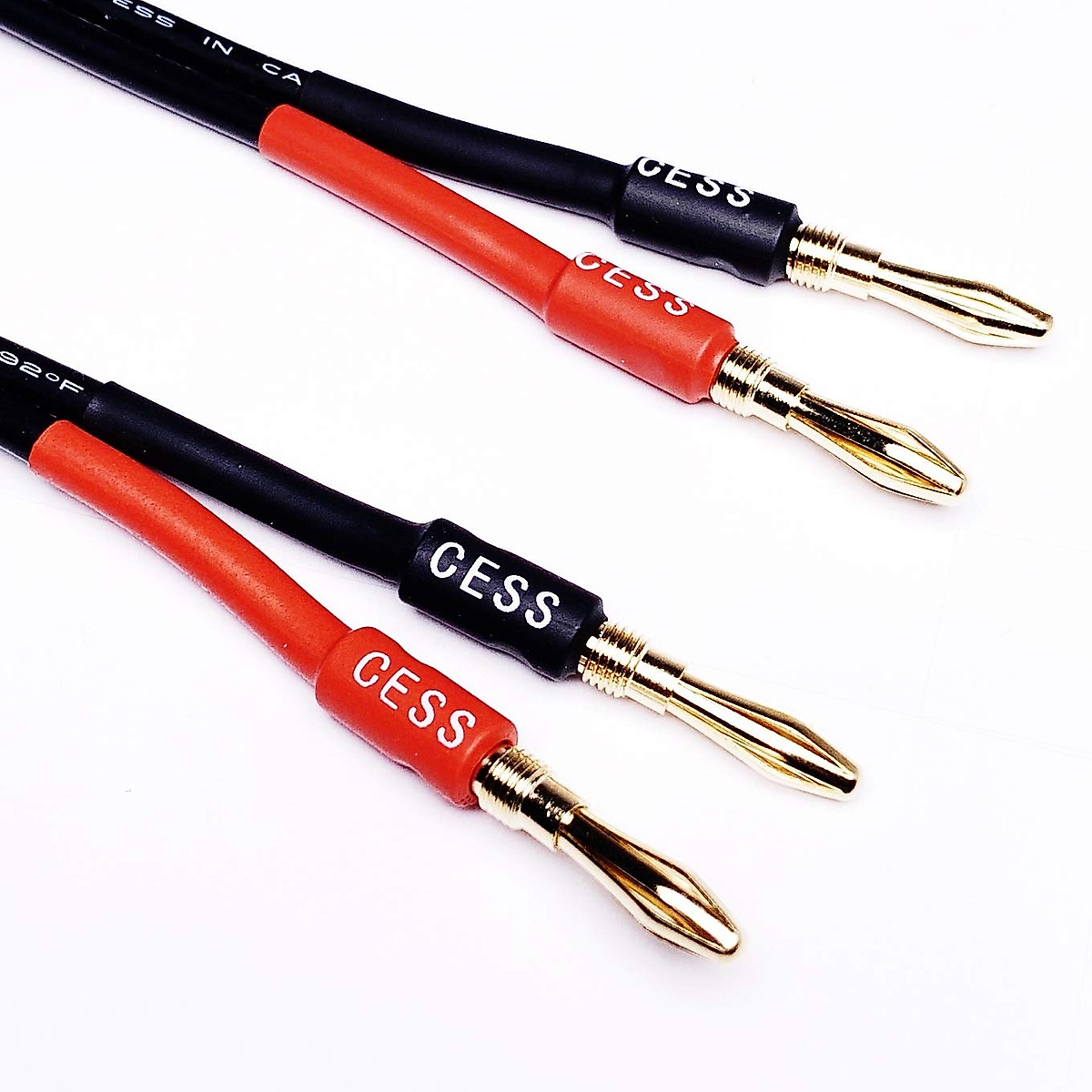 CNCESS CESS-004 Banana Plug to Female Speakon Speaker Adapter Cable 12AWG - 2 Pack (4mm Banana)