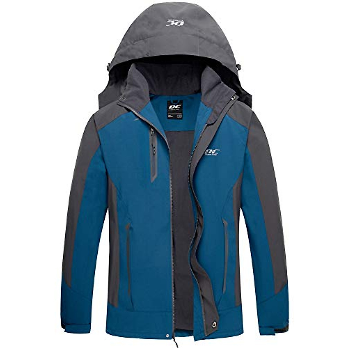 Diamond Candy Men's Waterproof Rain Jacket with Hood Lightweight Raincoat Outdoor Windproof Windbreaker for Hiking Travel
