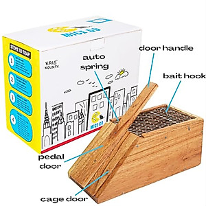 Kris Kounty Humane Mousetrap - Mice Go - Wood Made Durable Cage - Pinjra for Live Rat Catch, Release & Reuse - Best Size Suitable Rat Trap for Indoor & Outdoor Use