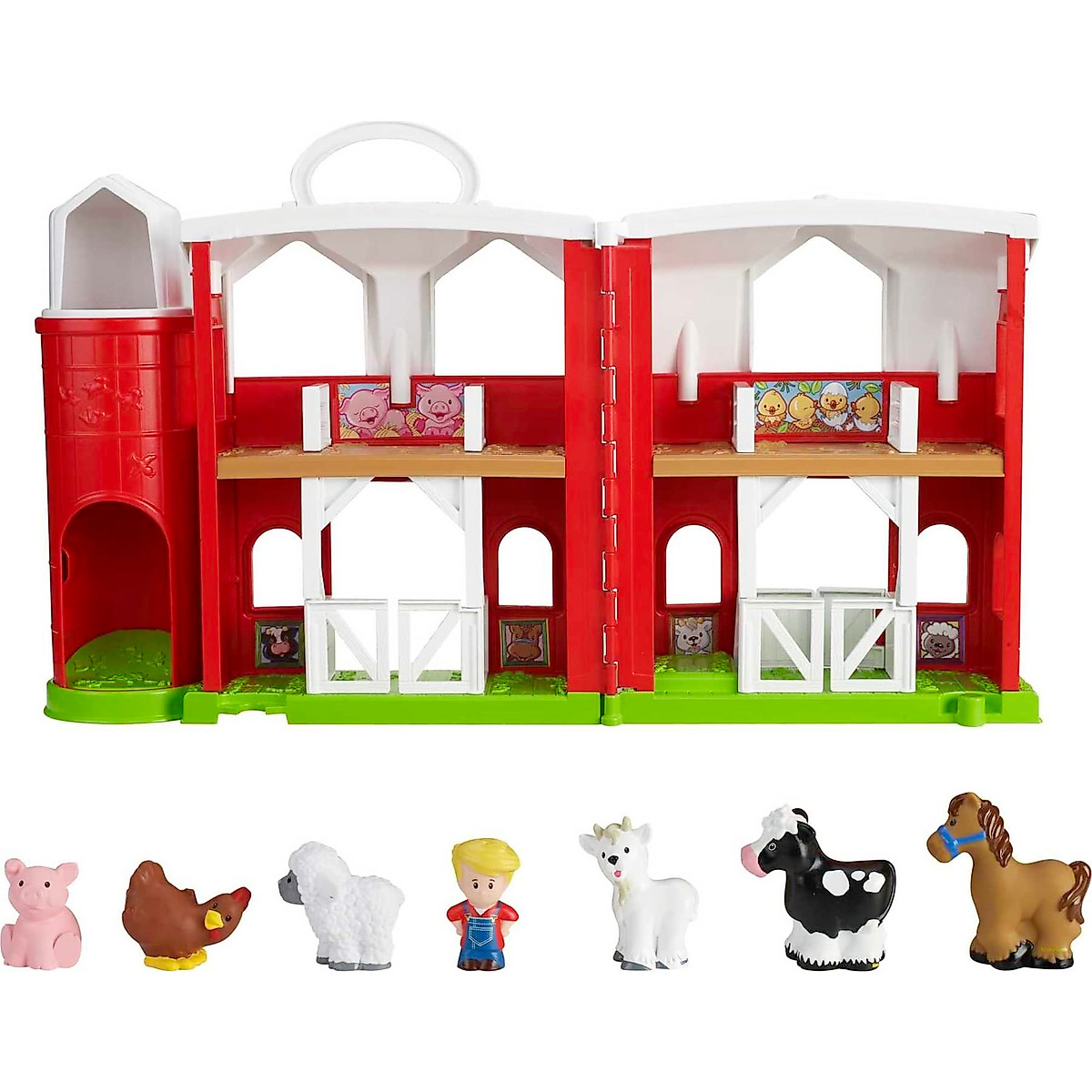 Fisher-Price Little People Toddler Toy Animal Friends Farm Playset with Music Sounds and 7 Figures for Pretend Play Ages 1+ Years