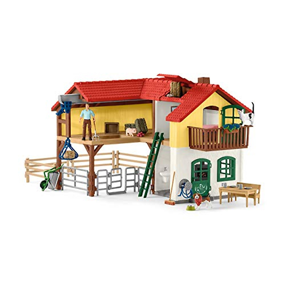 Schleich Farm World Large Toy Barn and Animals 52-piece Playset for Toddlers and Kids Ages 3-8 Multi, 19.3 Inch