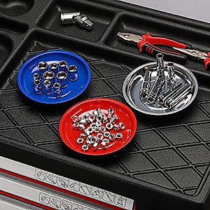 EMENTOL 5PCS 6-Inch Round Magnetic Tray Set, Stainless Steel Magnetic Bowl, for Screws, Nuts, Bolts, Metal Parts