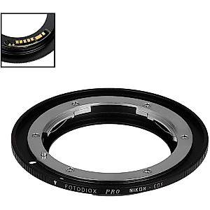 Fotodiox Pro Lens Mount Adapter Compatible with Nikon Nikkor F Mount D/SLR Lens to Canon EOS (EF, EF-S) Mount D/SLR Camera Body - with Gen10 Focus Confirmation Chip