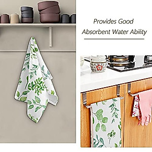 Green Leaves Hand Towels 2 Pcs Tropical Plant Soft Absorbent Face Towel Multipurpose for Hotel Gym Guest Home Decorative