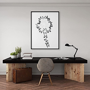 36 PCS 3D Colorful Crystal Butterfly Wall Stickers with Adhesive Art Decal Satin Paper Butterflies Baby Kids Bedroom Home DIY Decor Removable Sticker (Black and White)