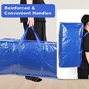 Clear Moving Bags - 20 Pack Extra Large Heavy Duty Storage Bags With Zipper & Reinforce Handles | 29x14x13 Inch Moving Tote Bags Bulk For Clothing, Shoes, Travel