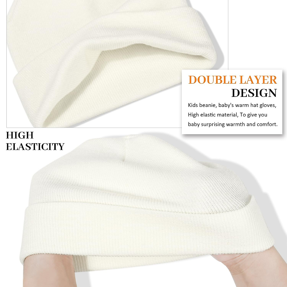 Baby Beanie Hat Gloves Set, Kids Winter Warm Knit Hat with glvoes,Toddler Soft Beanie for Little Boys Little Girls Children