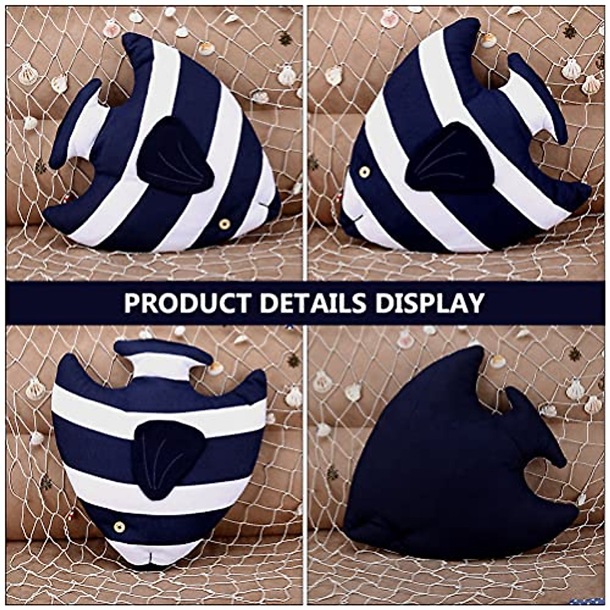 IMIKEYA Baby Bump Pillow Soft Fish Cushion Cotton Tropical Fish Pillow Stuffed Animal Pillow Lazy Sofa Office Chair Cushion Cartoon Back Cushion for Sofa Car Blue Sofa Pillows