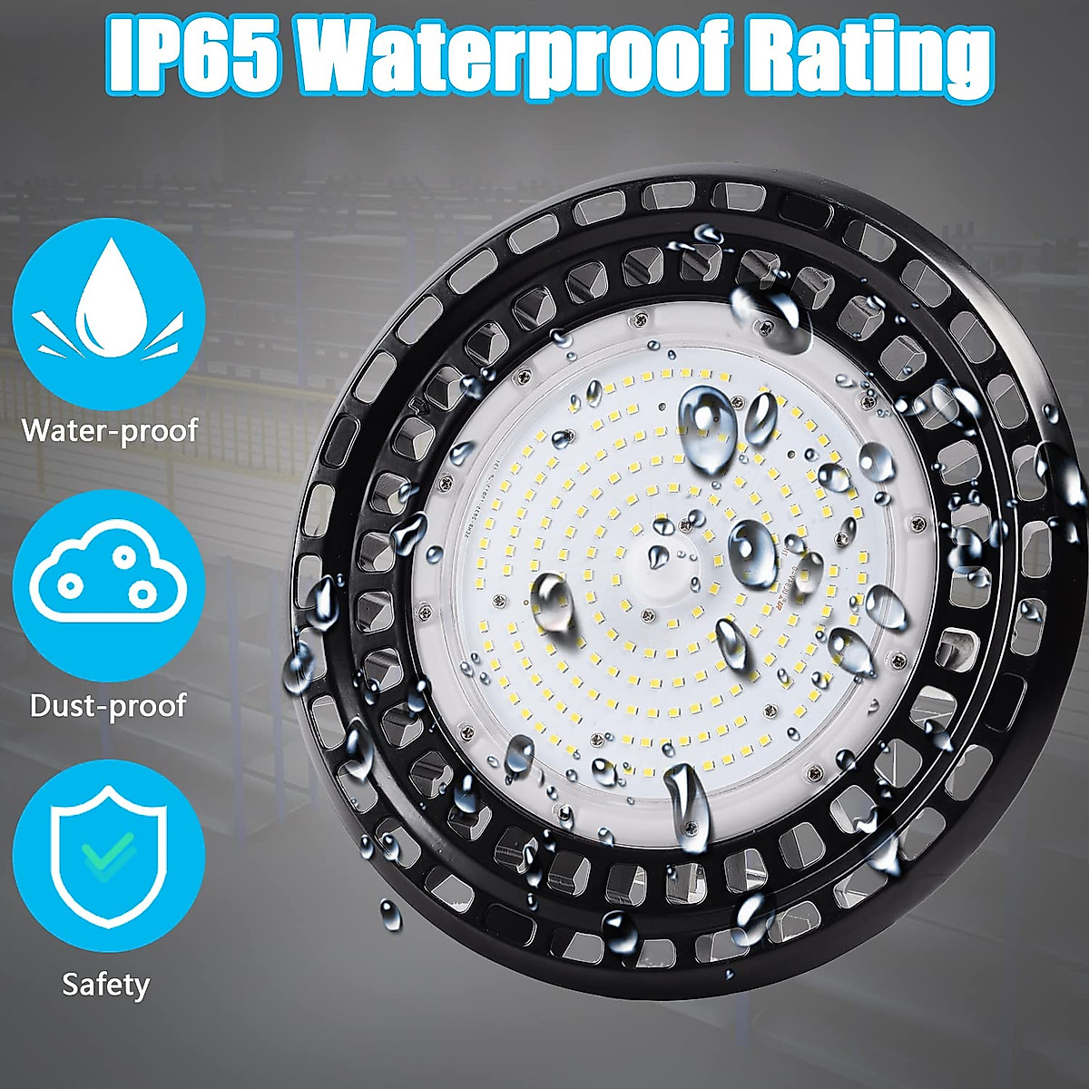480V 240W UFO LED High Bay Light, 38400LM 5000K 1-10V Dimmable LED Shop Light, 5ft Cord 1000W HID/HPS Equivalent LED Warehouse Workshop Light, IP65 Waterproof DLC ETL Certified (240)