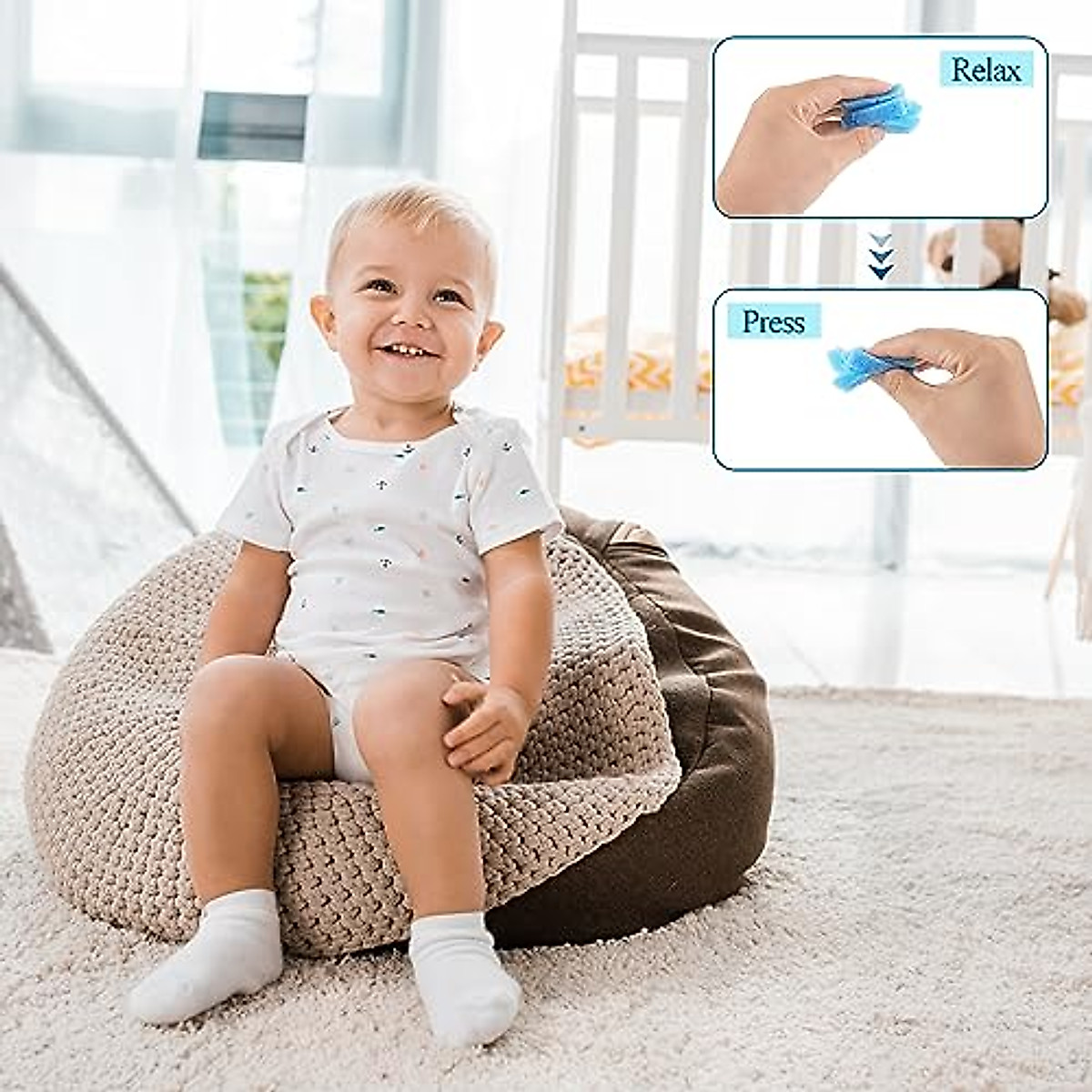 RAINBEAN 5lbs Bean Bag Filler, Shredded Memory Foam Filling for Bean Bag Chair, Dog Beds, Cushions Pillows, Added Gel Particles