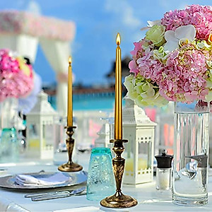 4 piecesTall Metallic Taper Spiral Taper Candle Candles - 10 Inch Metallic, Dripless,wist Taper Candle, Spiral Taper Candle, Taper Spiral Long Candles Wax Unscented Dinner Candle (25cm, Gold)