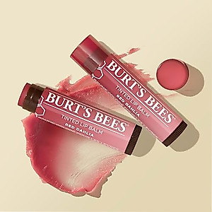 Burts Bees 100% Natural Tinted Lip Balm, Red Dahlia with Shea Butter & Botanical Waxes 1 Tube