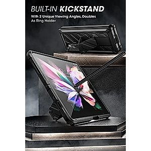 SUPCASE Unicorn Beetle Case for Galaxy Z Fold 3 5G (2021), Rugged Belt Clip Shockproof Protective Case with Built-in Screen Protector & Kickstand (Black)