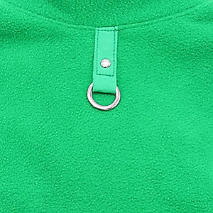 Dog Fleece Vest Soft Winter Jacket Sweater with D-Ring Leash Cold Weather Coat Hoodie for Small Medium Large Dogs Dark Green X-Large