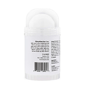 nakd. Thai Crystal Deodorant Stone – 2 Salt Deodorant Crystal Sticks, 4.25 oz. Regular + 2.5 oz. Travel Size – All Natural Unscented Aluminum Free for Women Men & Teens by Vasarii
