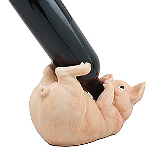Ebros Babe Farm Pink Pig Wine Holder Decor Statue Whimsical Practical Pig Wine Caddy Storage Organizer