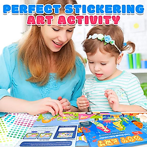 Dot Sticker Art, Crafts for Kids Ages 4-8, Toddler Arts and Crafts Kit for Toddlers-Easy Art Activity Craft for Toddlers Ages 3 to 7-Builds Fine Motor Skills & Hand-Eye Coordination, Toddler Crafts