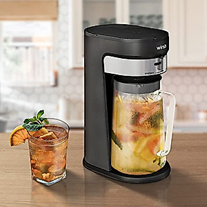 wirsh Iced Tea Maker, Iced Coffee Maker with 85 Ounce Pitcher, Strength Control and Reusable Filter, Perfect For Iced Coffee, Latte, Tea, Lemonade, Flavored Water, Black