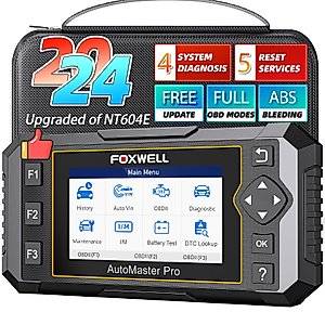 2024 FOXWELL Code Reader NT614 Elite OBD2 Scanner Diagnostic Tool, Engine Airbag Transmission ABS Scanner for Car with ABS Bleeding, SAS Calibration, Throttle Oil Reset EPB Scan Tool Auto VIN Scanner